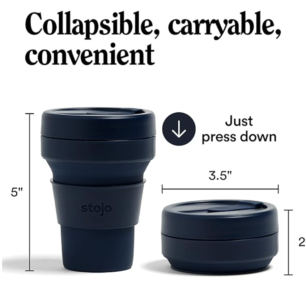 Stojo Collapsible Pocket Cup 12oz – Portable, Eco-Friendly Travel Mug ...